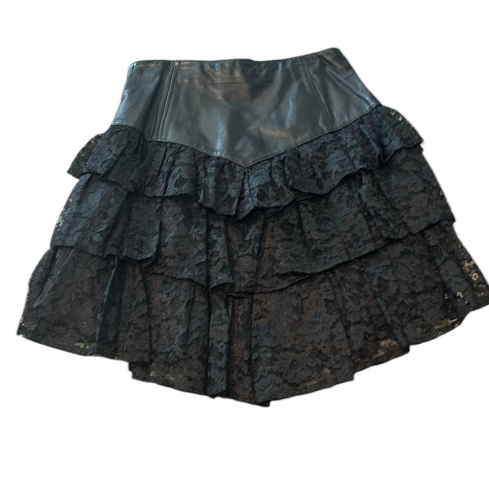 Vintage Wilson’s Leather Chia 80s Leather & Lace Ruff… - Gem